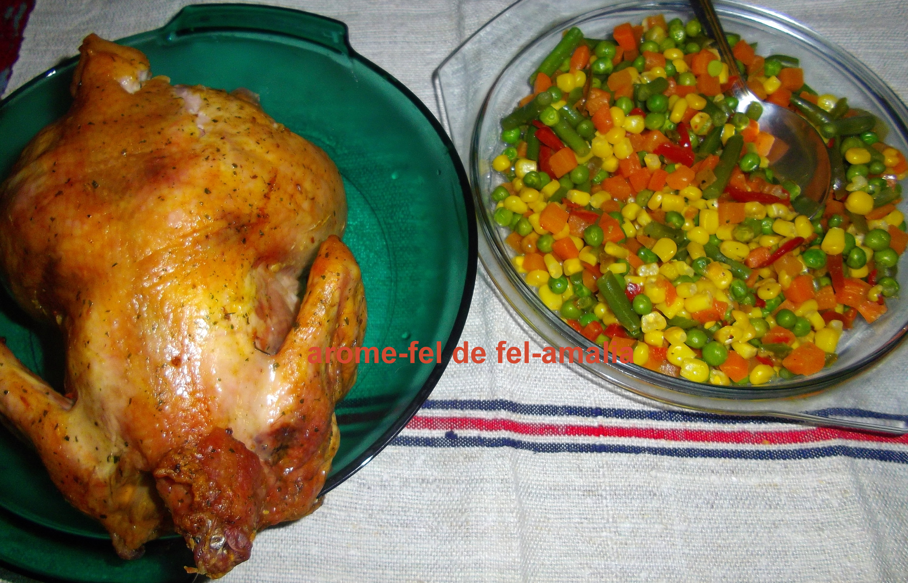 Pui pe sticla cu legume | Retetele Tale